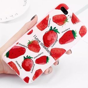 Accessories | Slim Silicone Strawberry Patter Iphone Case | Poshmark